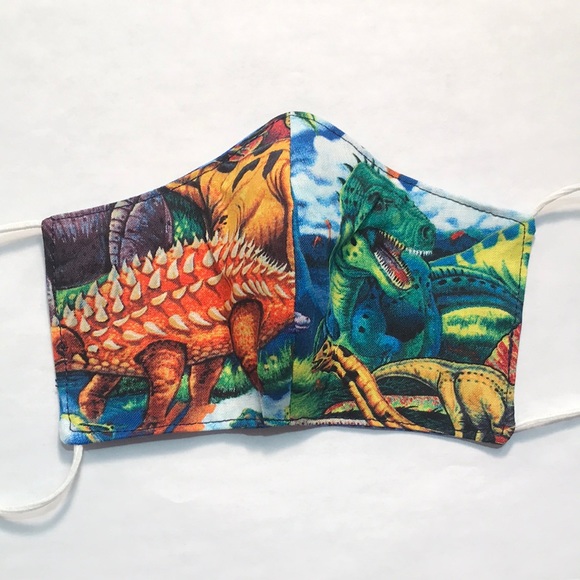Hand Crafted | Accessories | Dinosaur Fitted Face Mace T Rex Bright ...